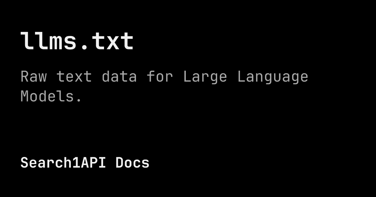 llms.txt | Search1API Docs
